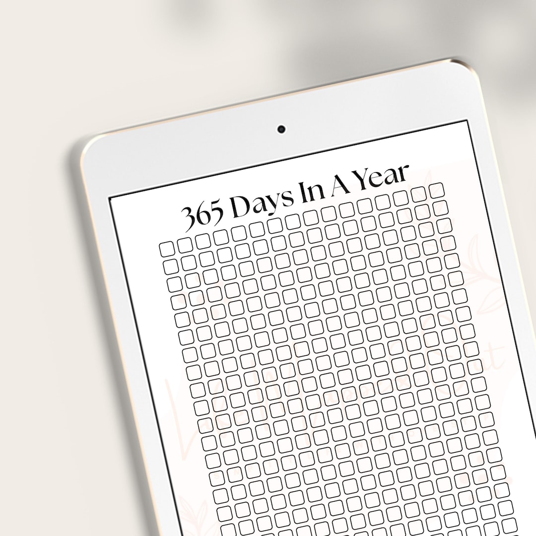 365 Days of the Year Planner Page | Daily Goal Tracker and Yearly ...
