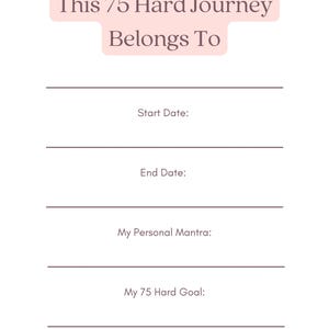 75 Hard Challenge Printable Planner 32-page Fitness and Mental Tracker ...