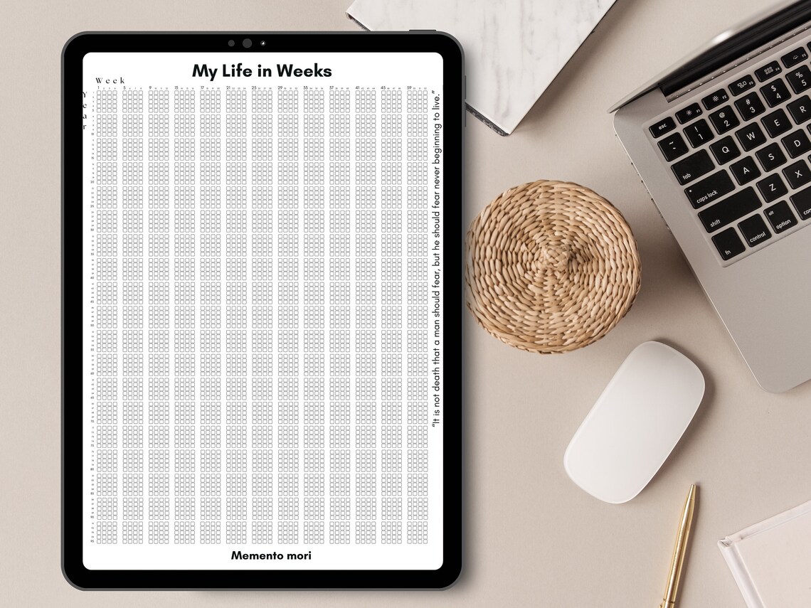 18*24 Memento Mori Poster - Life in Weeks Calendar, Unique Gift for Mom ...