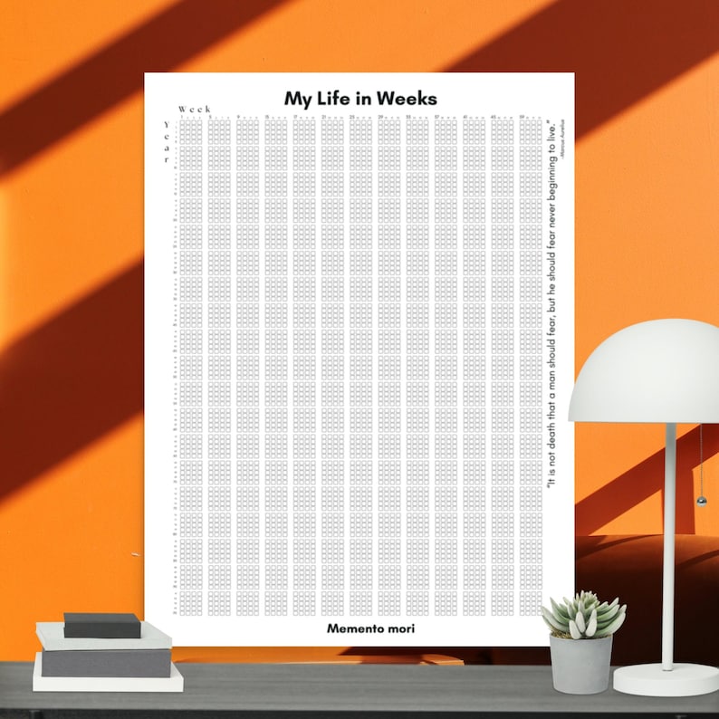 1824 Memento Mori Poster Life in Weeks Calendar, Unique Gift for Mom ...