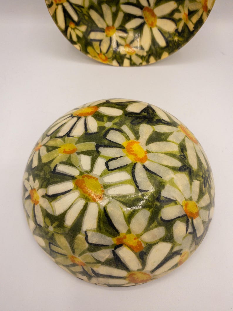 Vintage 1960s Green Daisy Fiberglass Bowls Set of 4 Collectible ...