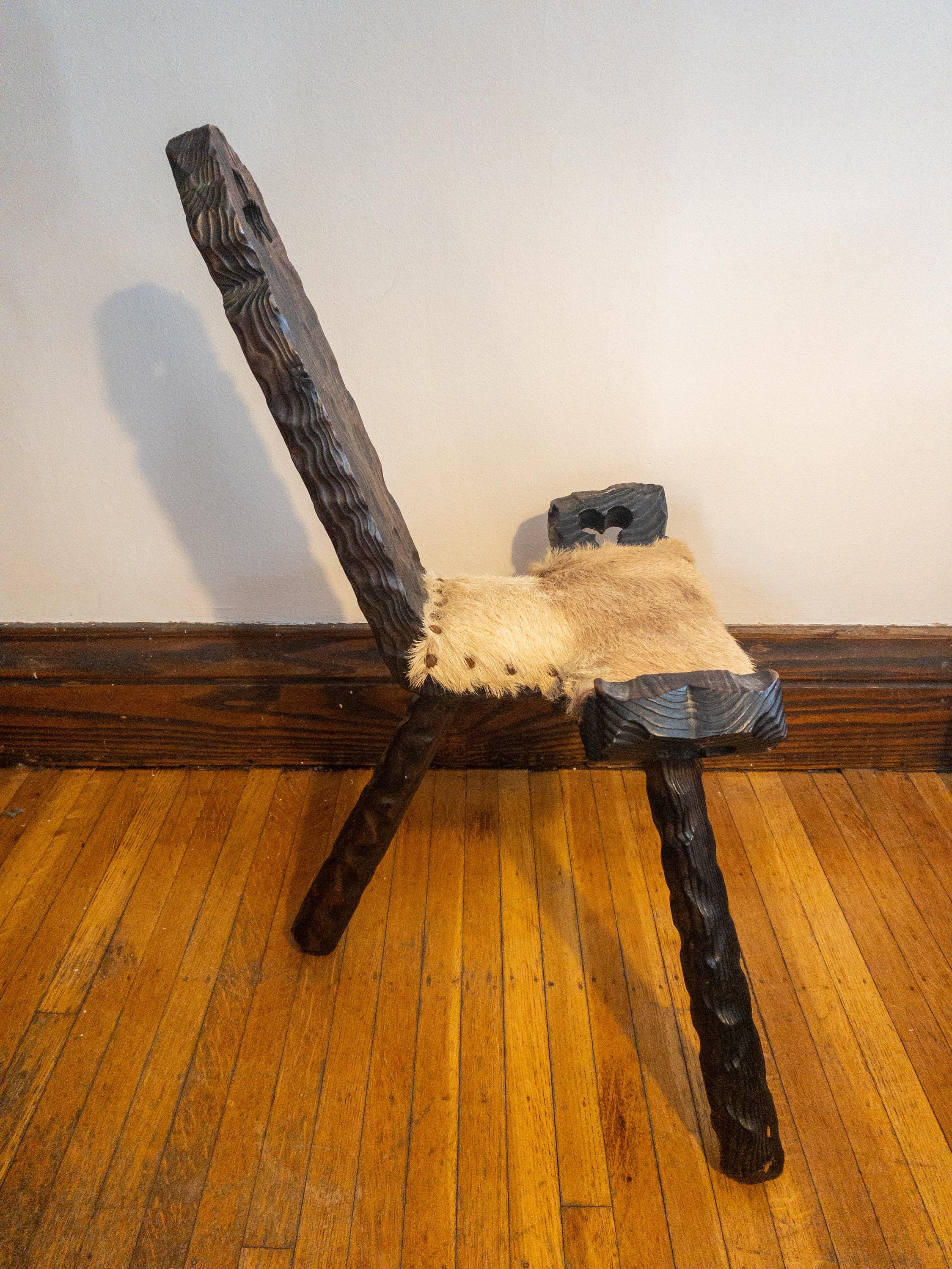 Vintage Mid Century Brutalist Spanish Birthing Stool | Carved Wood ...