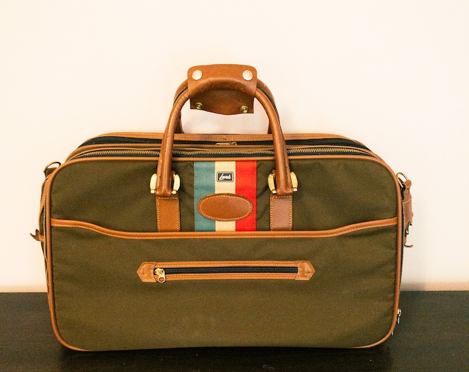 Vintage 1970s Lark Luggage Carry on Soft Side Suitcase |olive Green ...