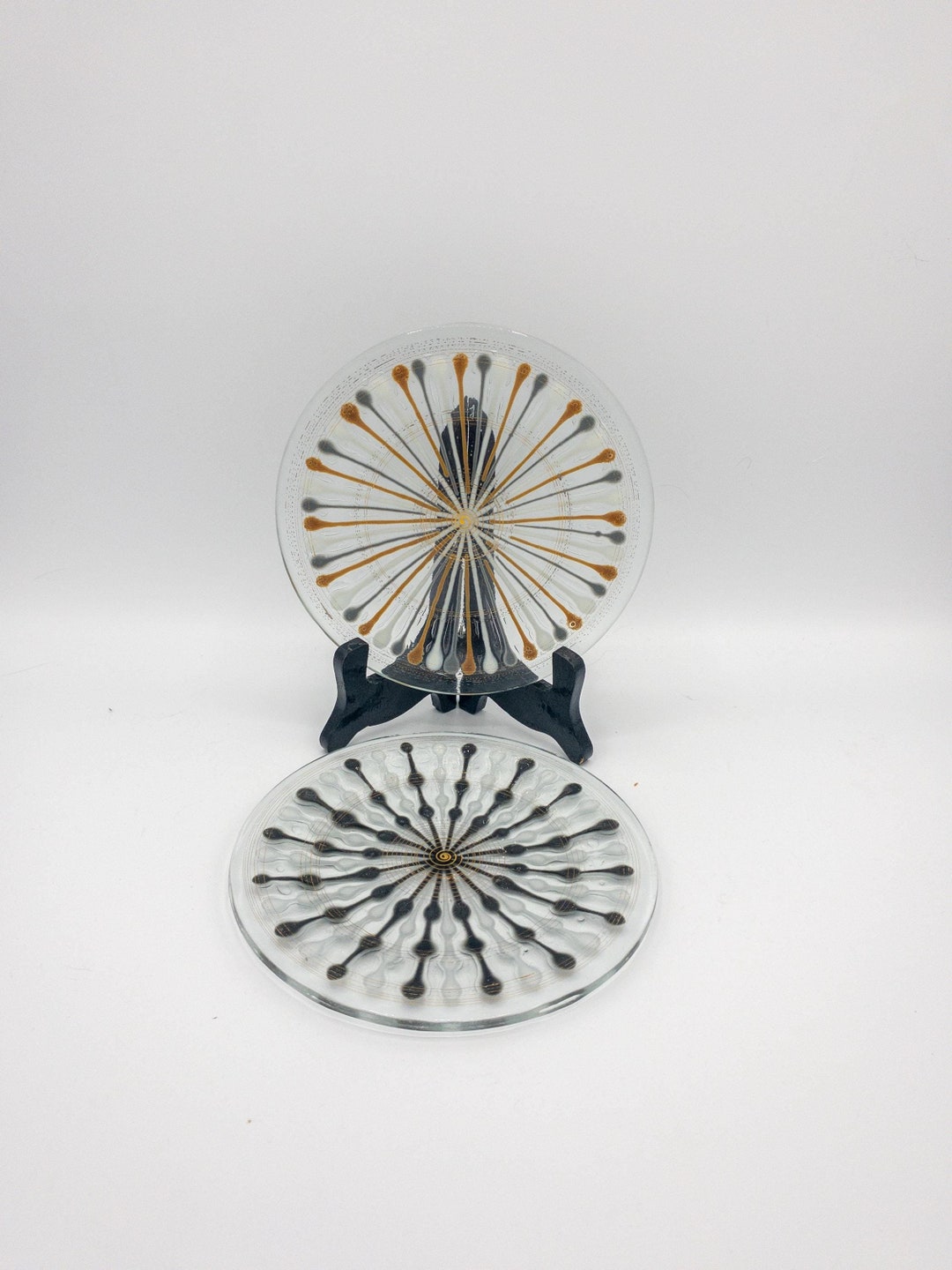 RARE Vintage 1950s Mid Century Higgins Classic Line Art Glass Charger ...