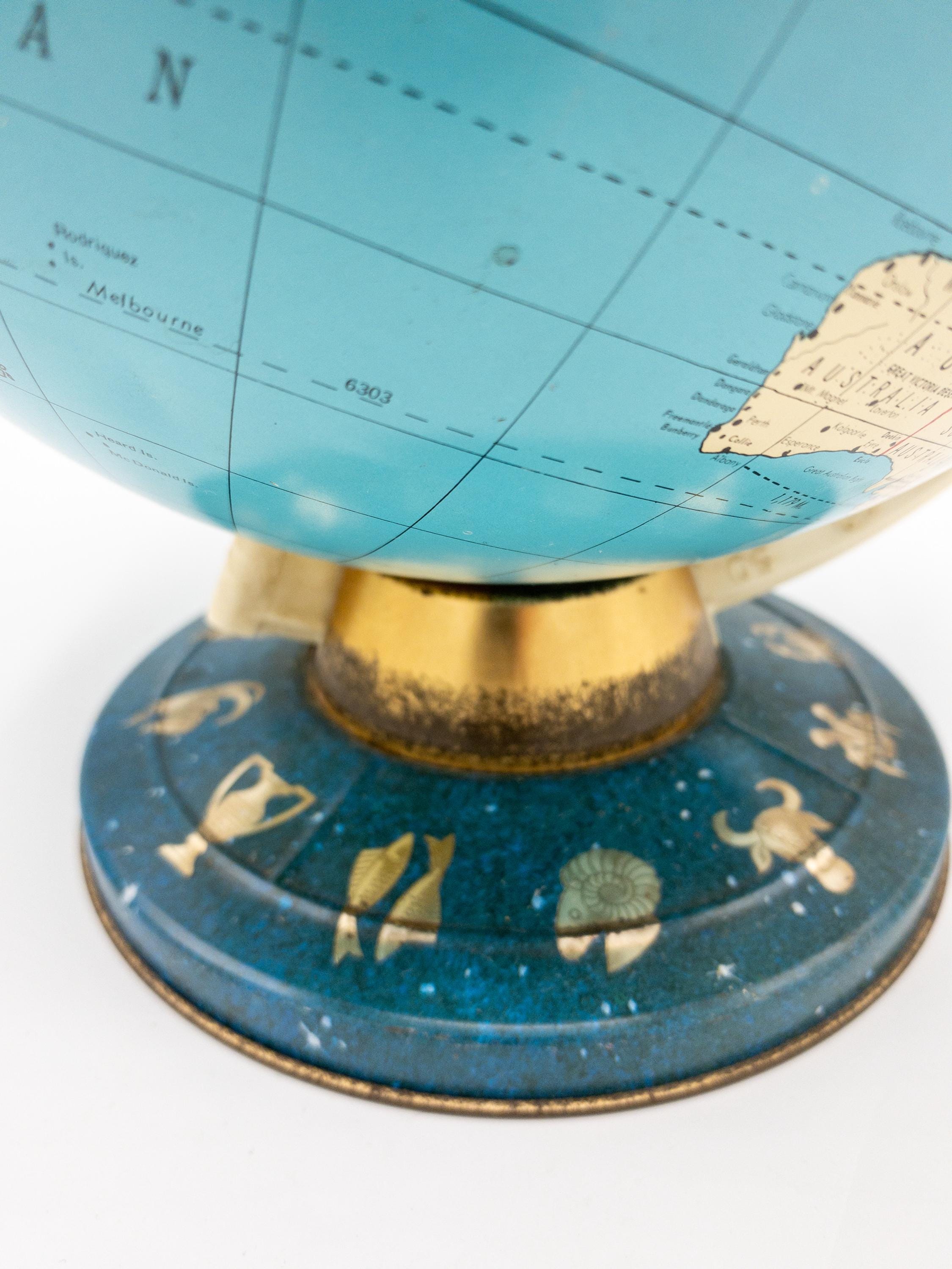 Vintage 1960s Ohio Arts Metal Children's Globe With Zodiac Symbols on ...