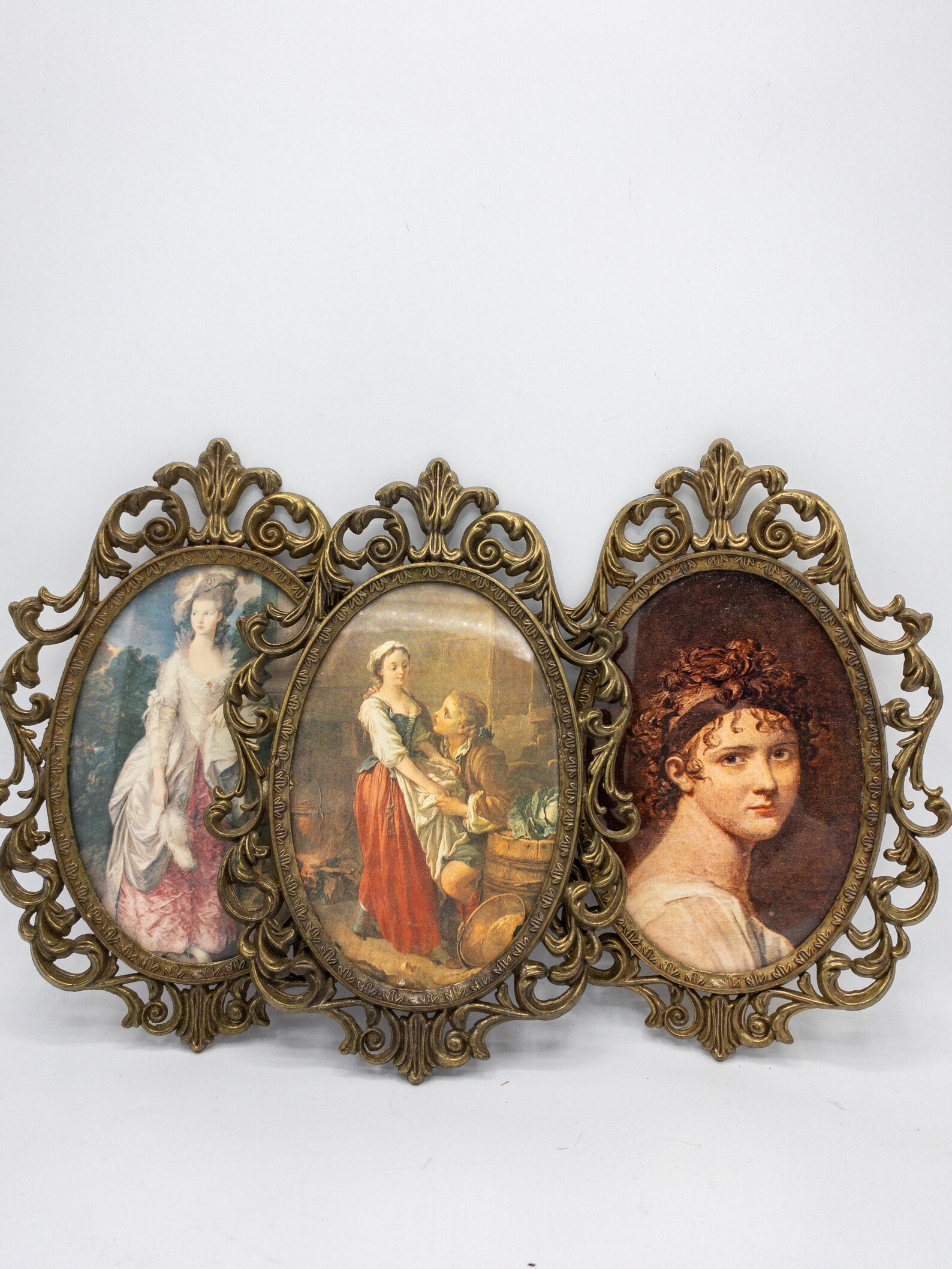 Set of 3 Vintage 1960s Italian Ornate Frames Brass Filigree Frame Small ...