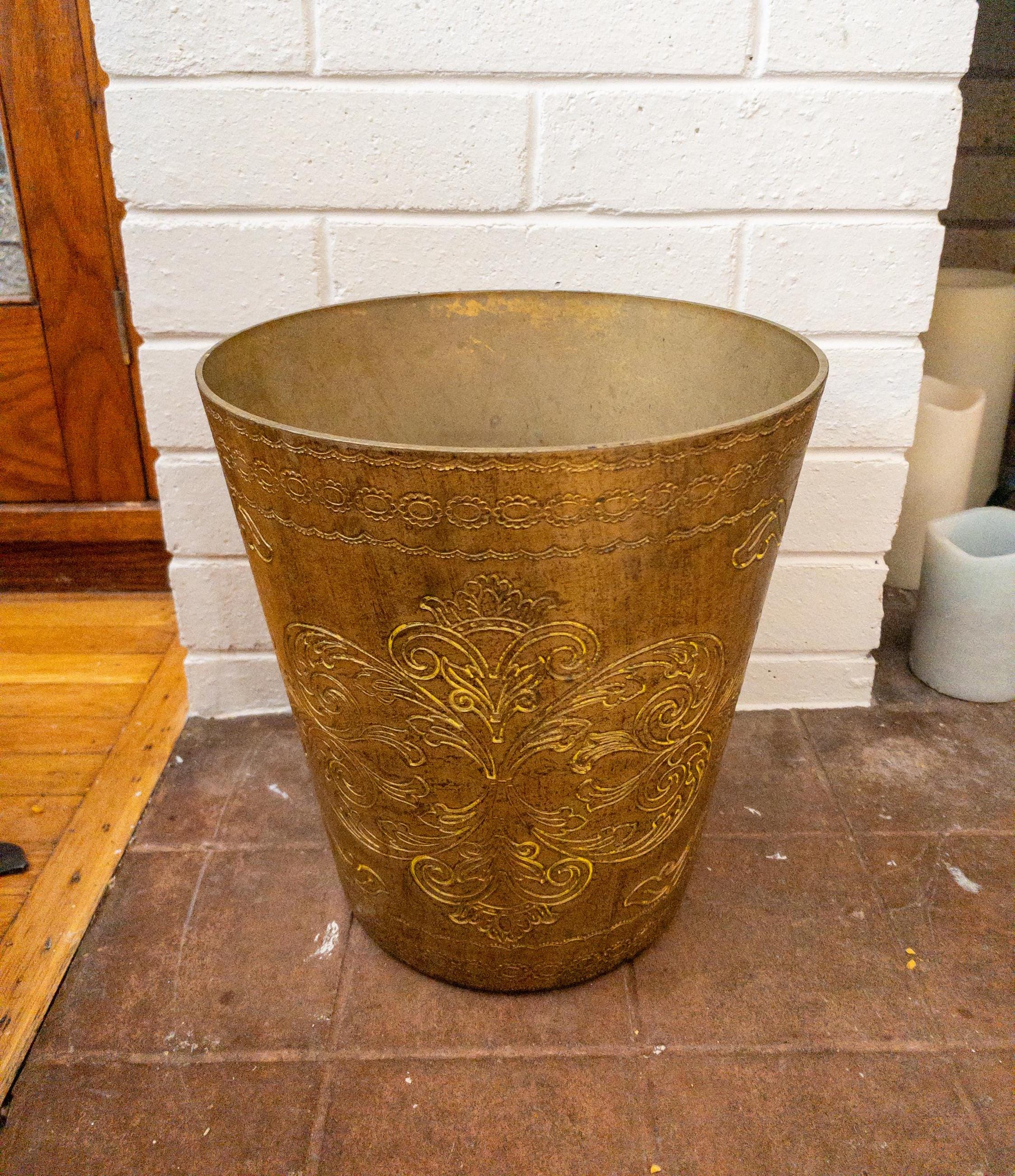 Vintage 60s Mid Century Italian Florentine Hand Painted Gilt Waste ...
