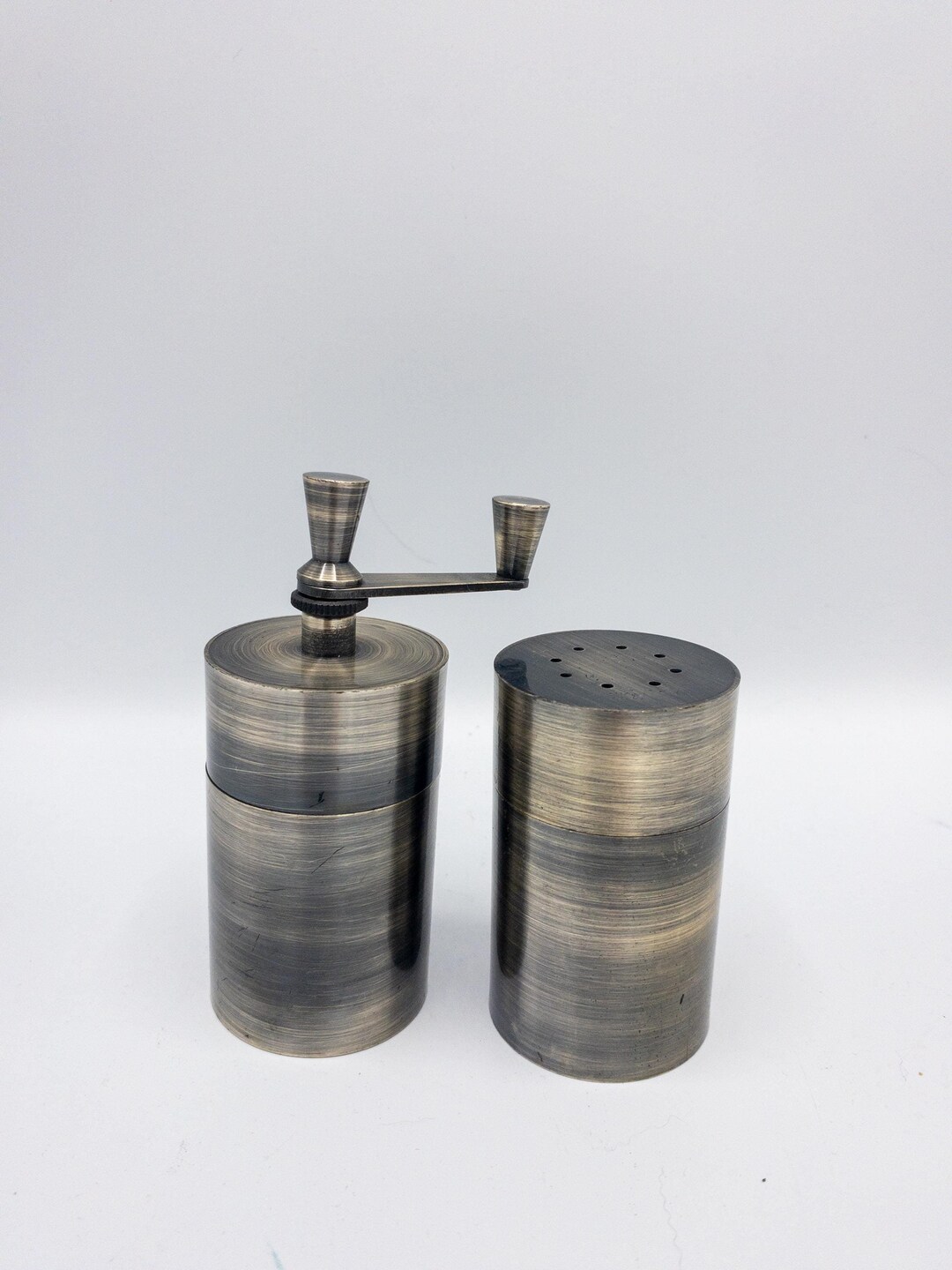 Vintage 1970s Italian Brutalist Chiarugi Salt Shaker and Pepper Mill ...