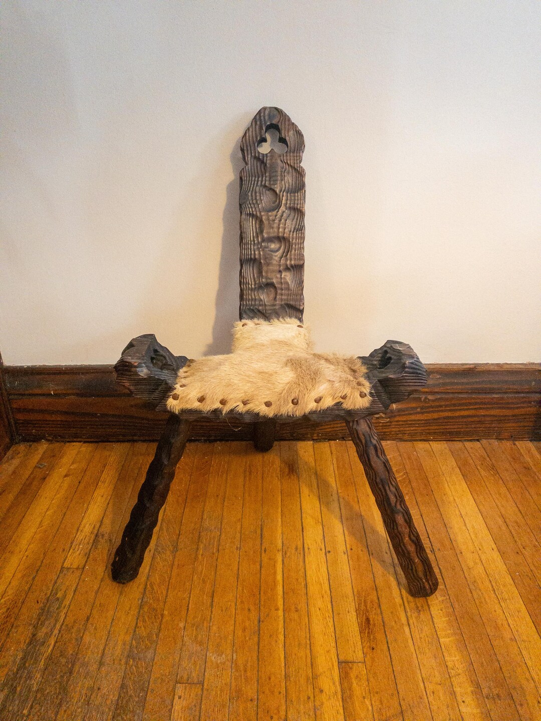 Vintage Mid Century Brutalist Spanish Birthing Stool | Carved Wood ...