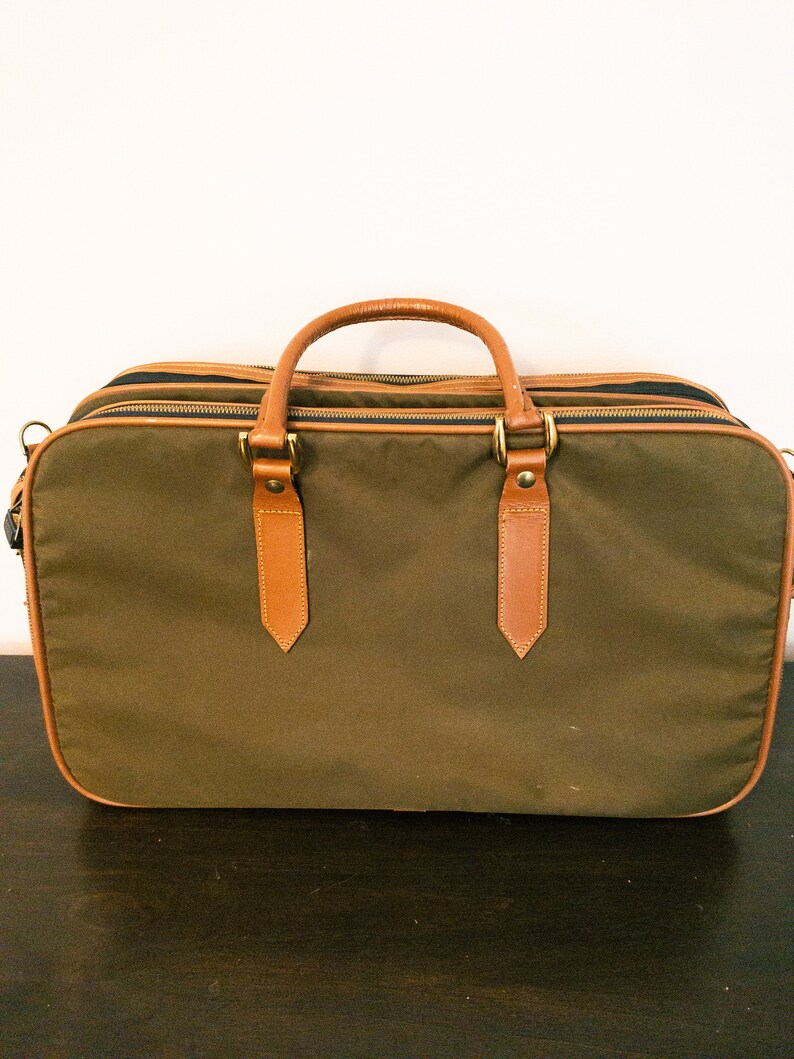 Vintage 1970s Lark Luggage Carry on Soft Side Suitcase |olive Green ...