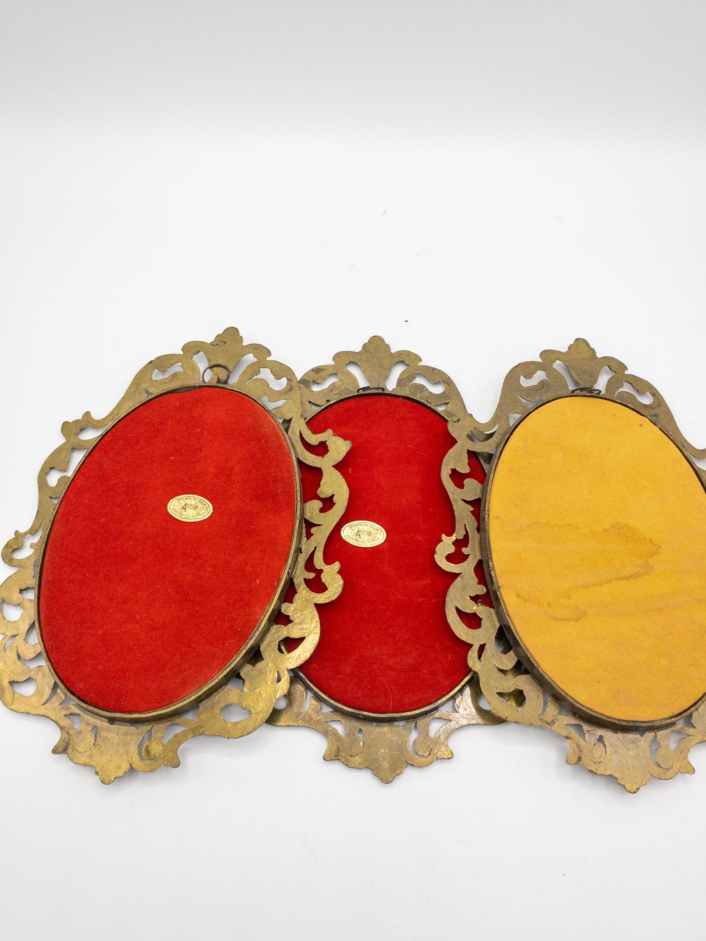 Set of 3 Vintage 1960s Italian Ornate Frames Brass Filigree Frame Small ...