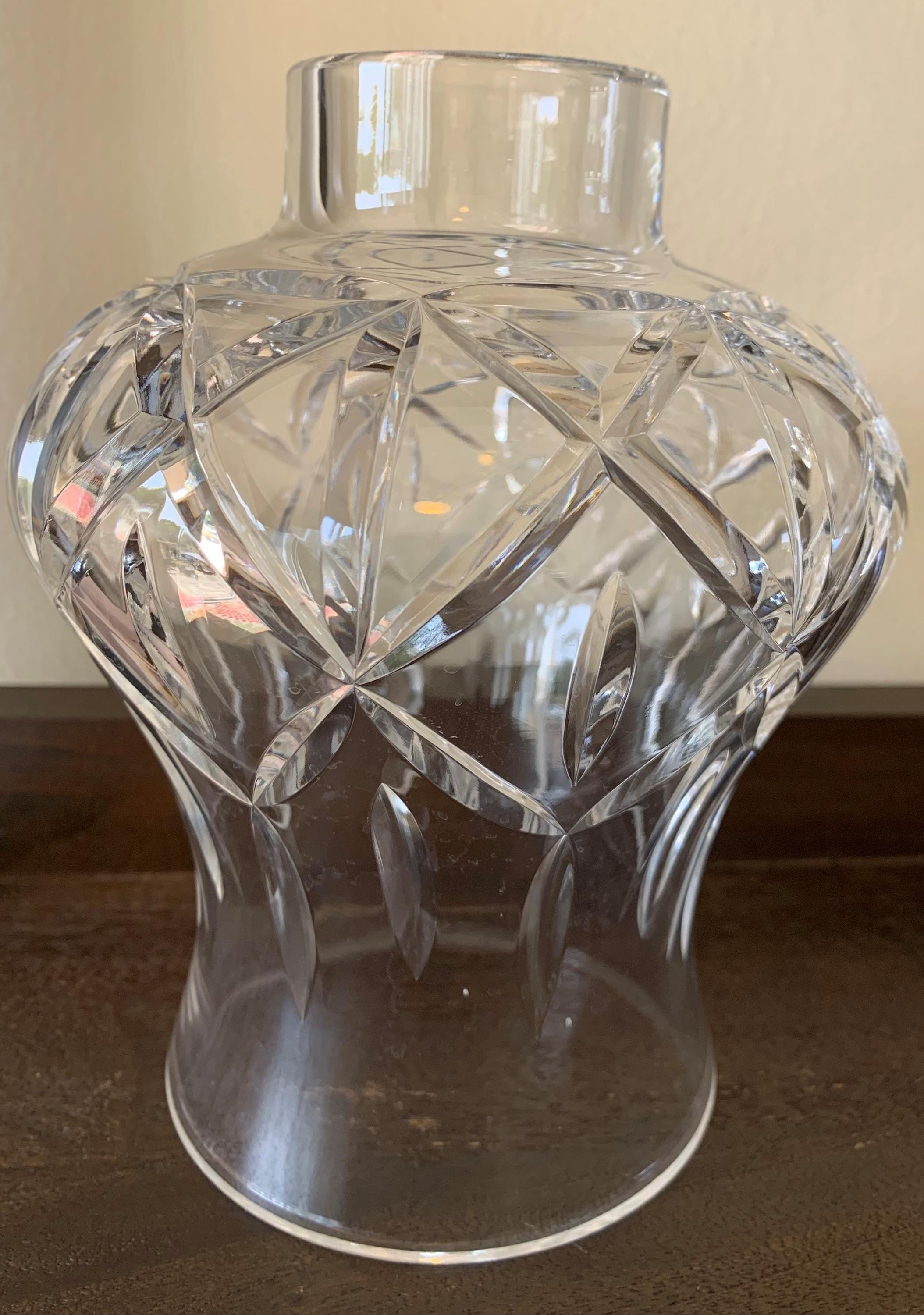 Crystal Hurricane Lamp Candle Holder Replacement Glass Globe Vintage ...