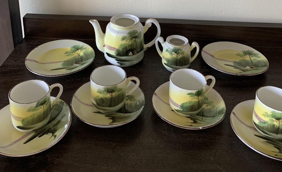 Vintage Noritake Children's Tea Set: Hand-painted Porcelain, Pre-wwii ...