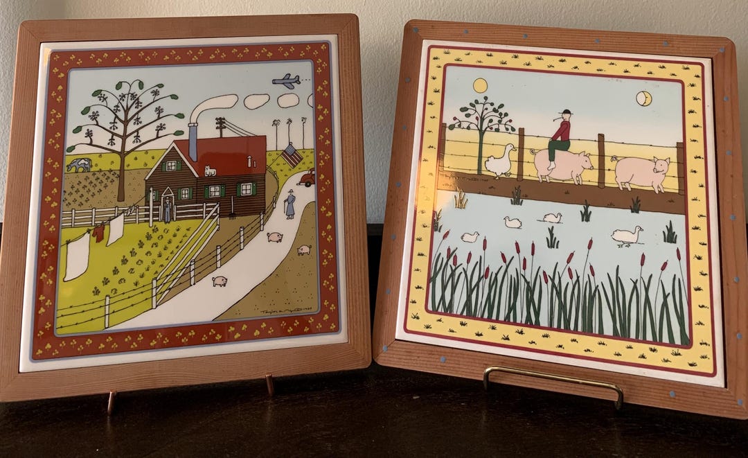 Farmhouse Ceramic Tile Vintage 1980s Savanna Taylor and Ng Tile Kitchen ...