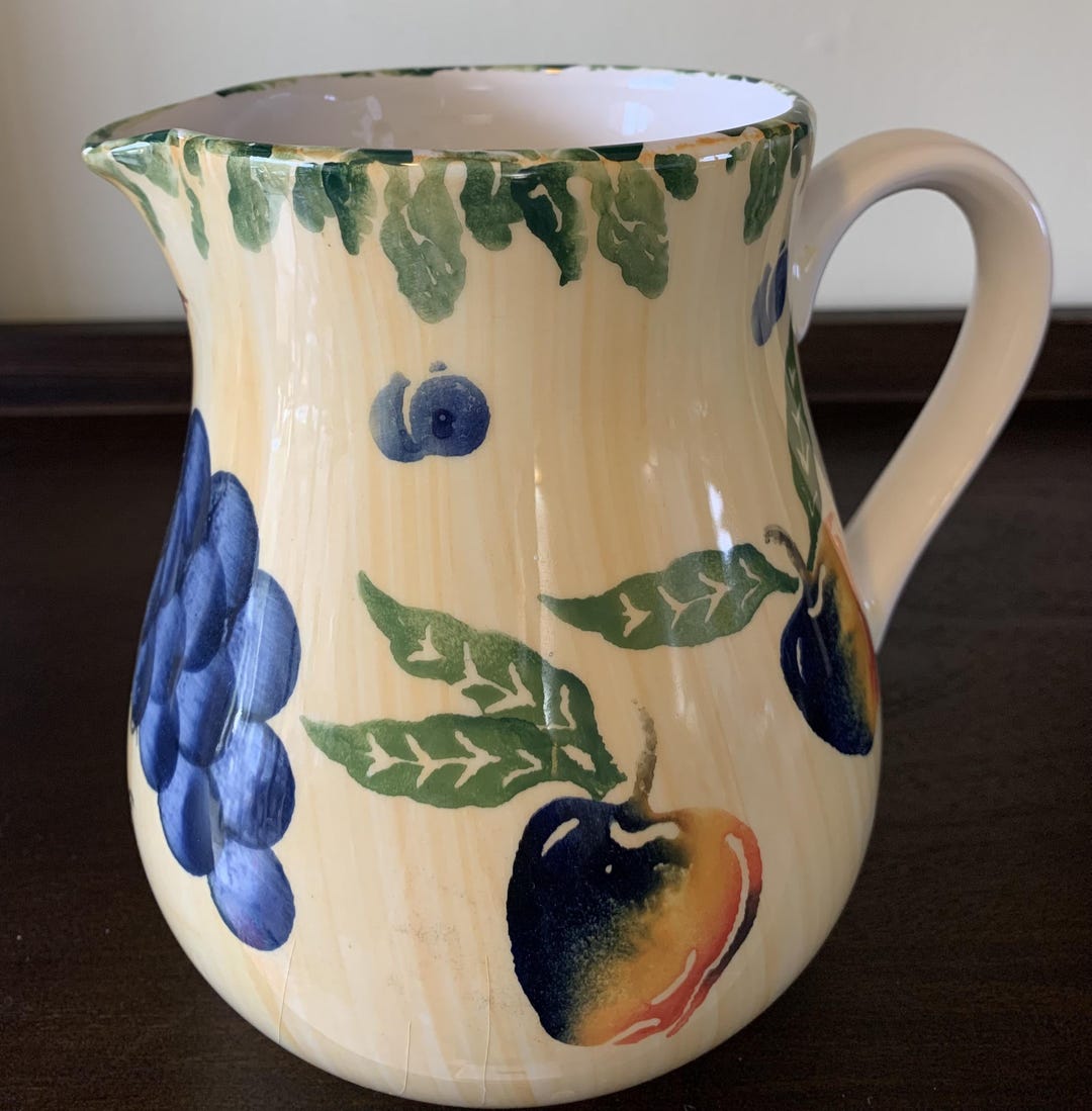 Kitchen Vintage Dansk Pitcher Water Made in Italy Fall Harvest Pattern ...