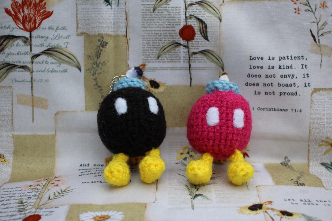 Crochet Mario Bob-omb Plush/keychain - Etsy