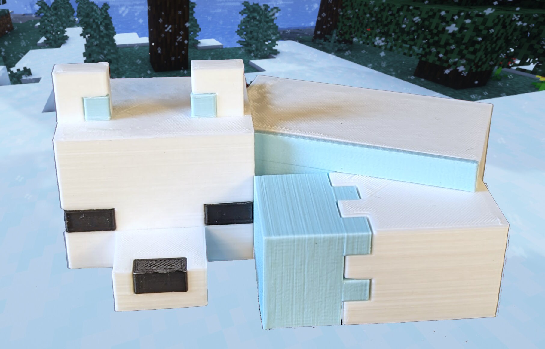 Minecraft Arctic Fox Figure - Etsy