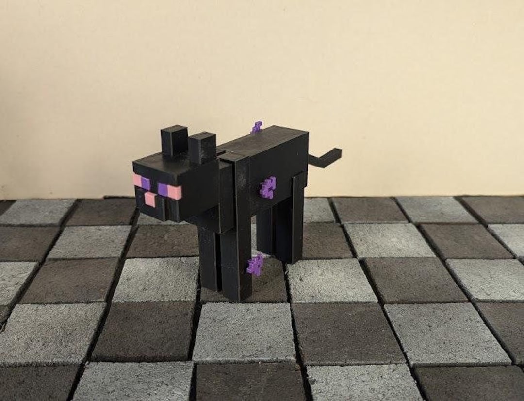 Minecraft-style Ender Cat || 3D Printed Figurines || Gamer Gift ...