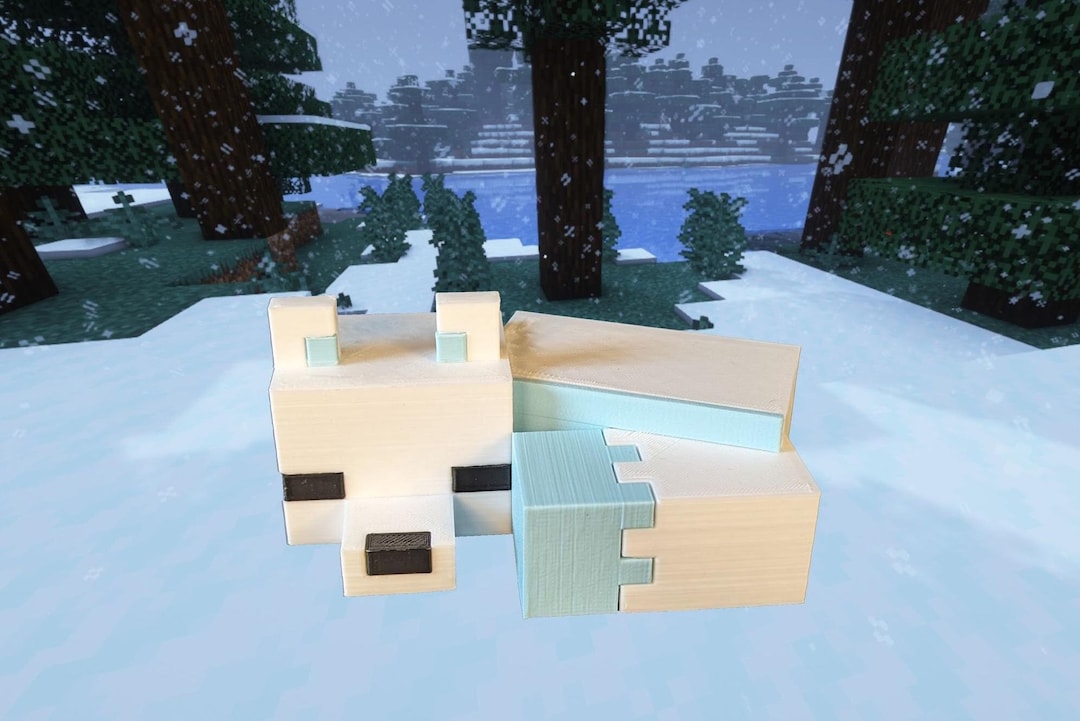 Minecraft-style Arctic Fox || 3D Printed Figurine || Gamer Gift ...