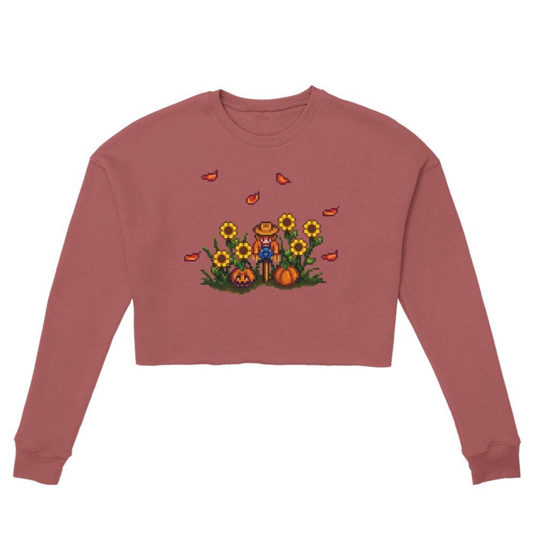 Stardew Valley Autumn Fall Scarecrow Women's Cropped Sweatshirt | Bella ...