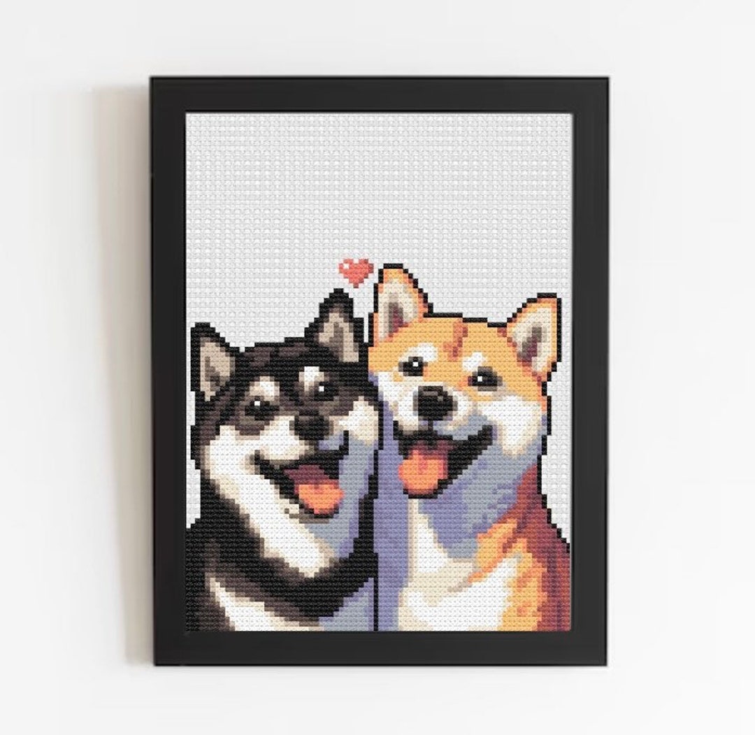 Two Best Friend Shiba Inu Cross Stitch Pattern PDF, Digital File Only ...