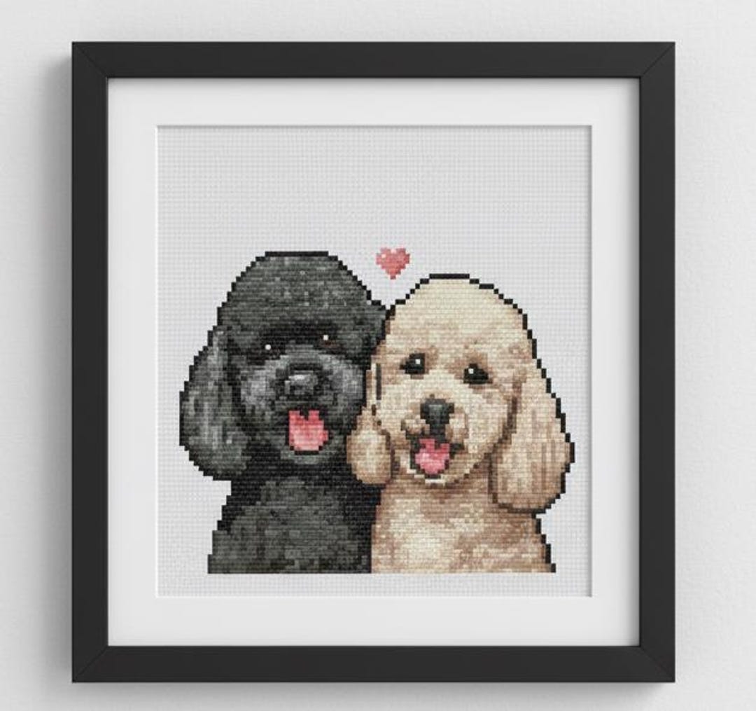 Two Best Friend Poodles Cross Stitch Pattern PDF, Digital File Only - Etsy