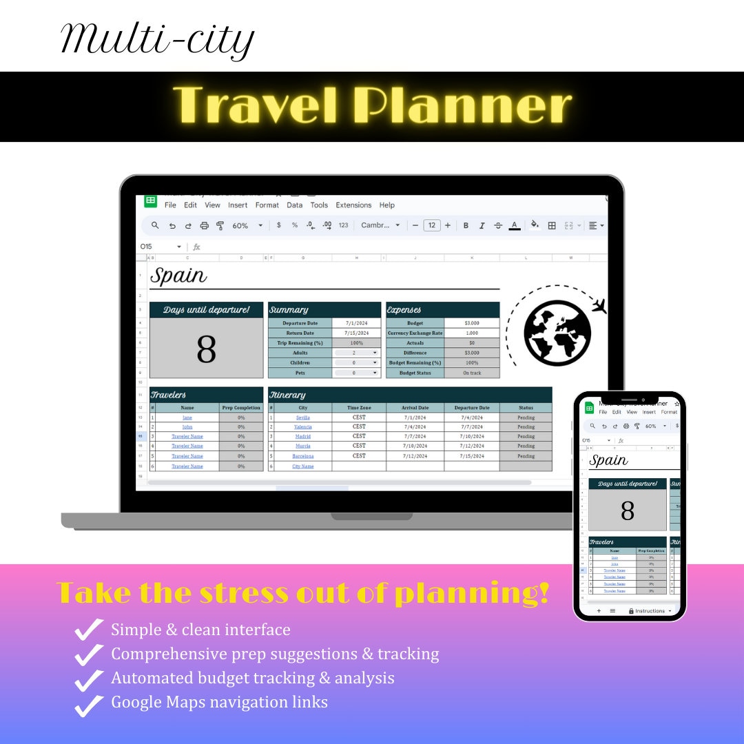 Multi-city Travel Planner - Etsy