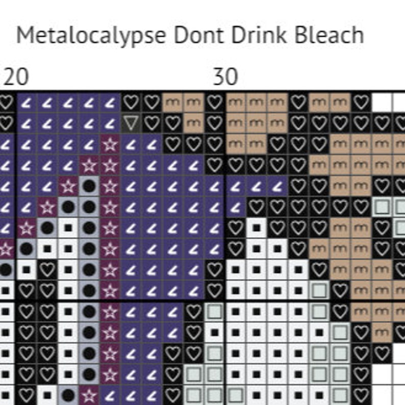 Metalocalypse Dethklok Don't Drink Bleach Cross Stitch Pattern Instant ...