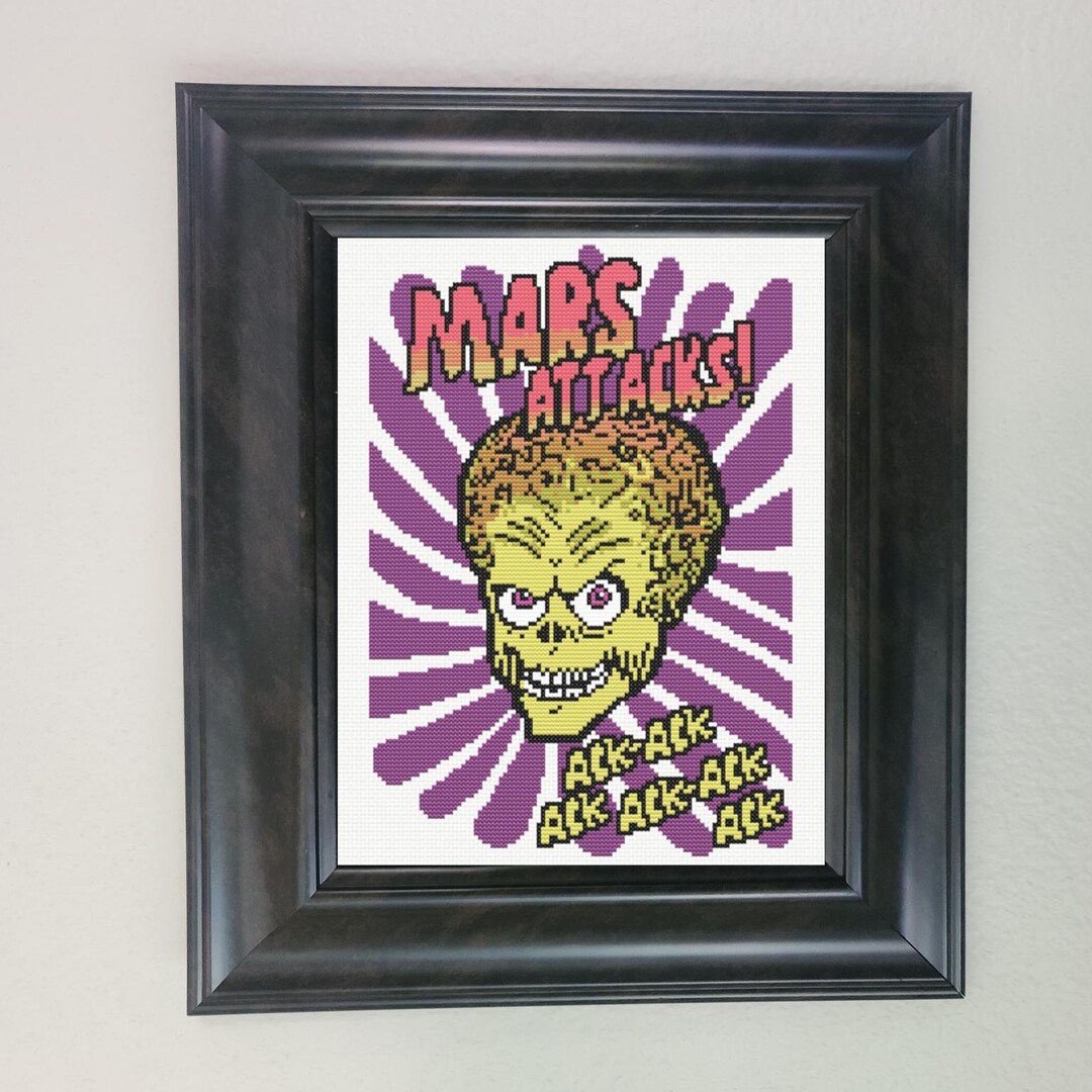 Mars Attacks - Poster - Cross Stitch Pattern | Instant Downloadable PDF - Etsy