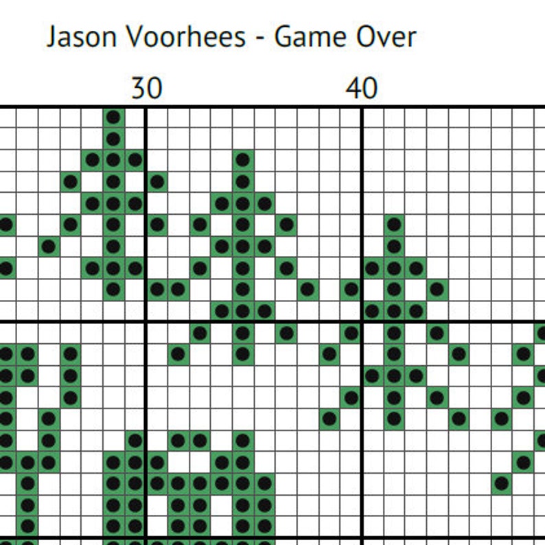 Friday the 13th | Jason Voorhees - GAME OVER - Cross Stitch Pattern ...