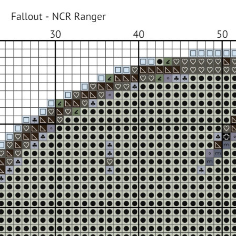 Fallout NCR Ranger Cross Stitch Pattern PDF Instant Download - Etsy
