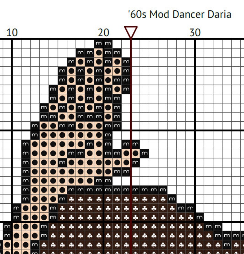 Daria - '60s Mod Dancer Daria - Cross Stitch Pattern | Instant ...