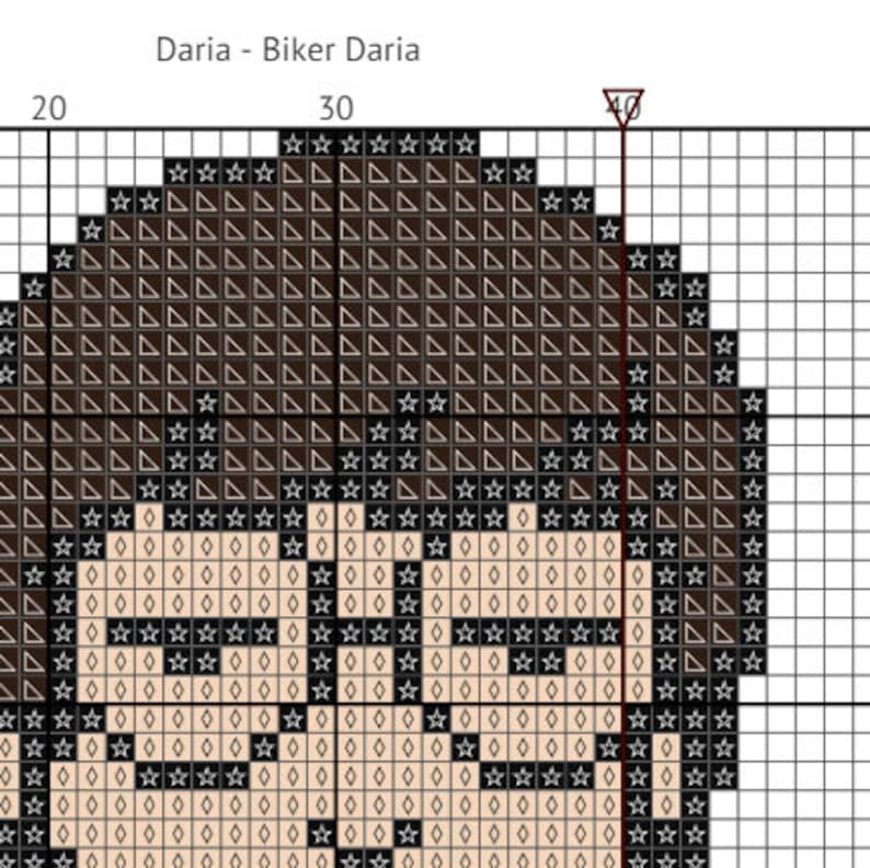 Daria Alter Ego Biker Cross Stitch Pattern Instant Downloadable PDF - Etsy