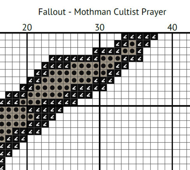 Fallout - Mothman Cultist | Moth Man Cultist - Cross Stitch Pattern ...