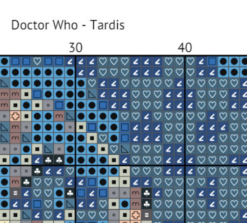TARDIS - Doctor Who - Cross Stitch Pattern | Instant Downloadable PDF ...