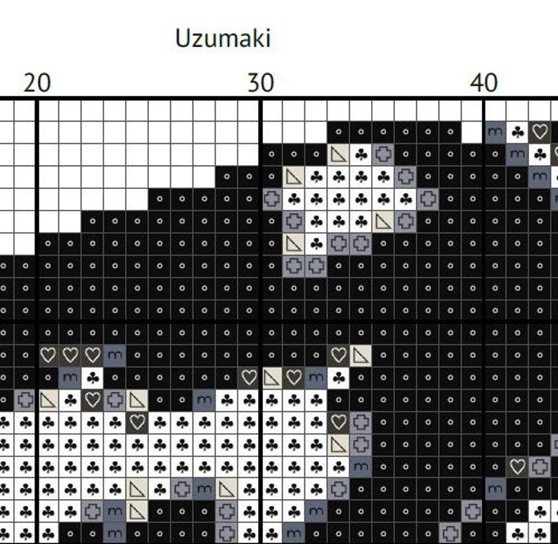 Uzumaki - Spiral - Cross Stitch Pattern | Instant Downloadable PDF - Etsy