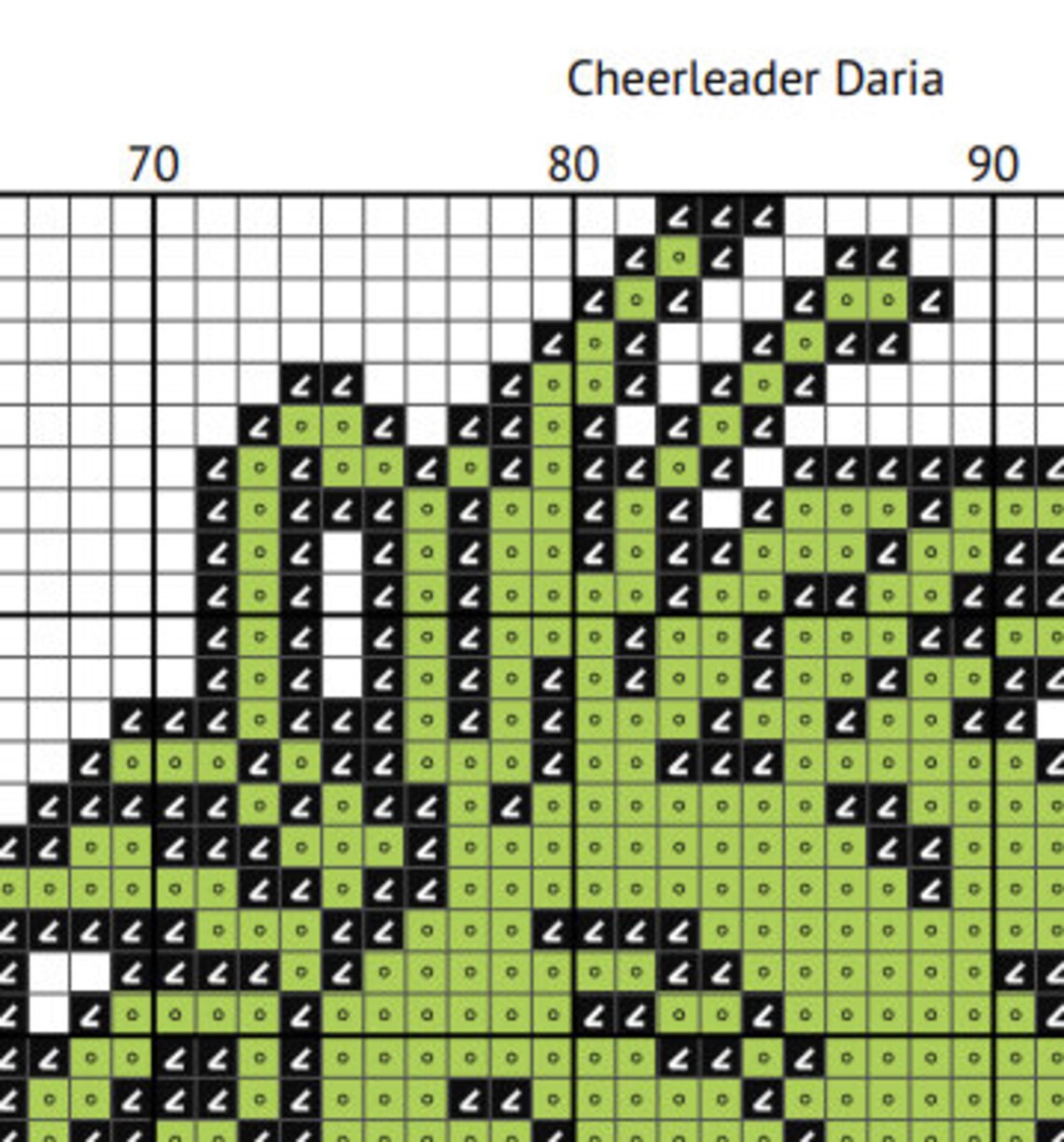 Daria - Cheerleader - Cross Stitch Pattern | Instant Downloadable PDF ...