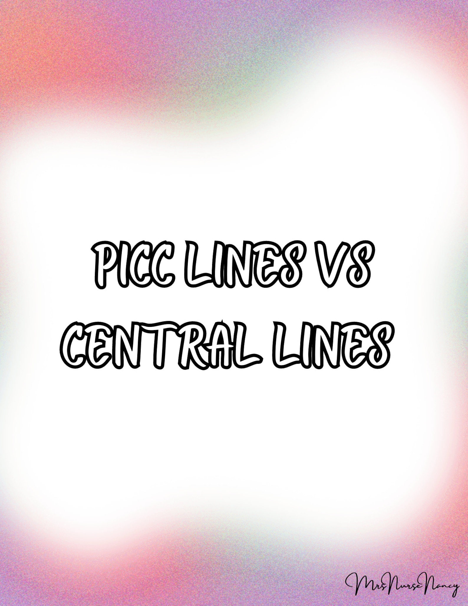 PICC Line Vs Central Line digital Download - Etsy