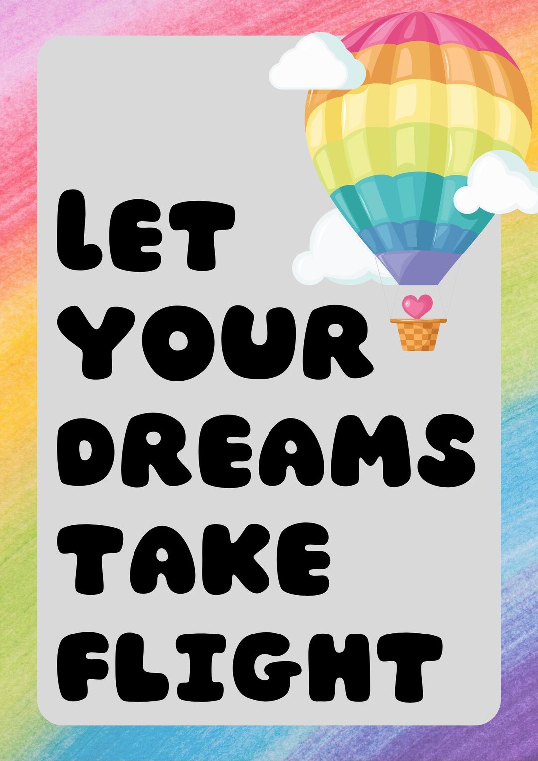 Encouraging Hot Air Balloon Themed Posters - Etsy