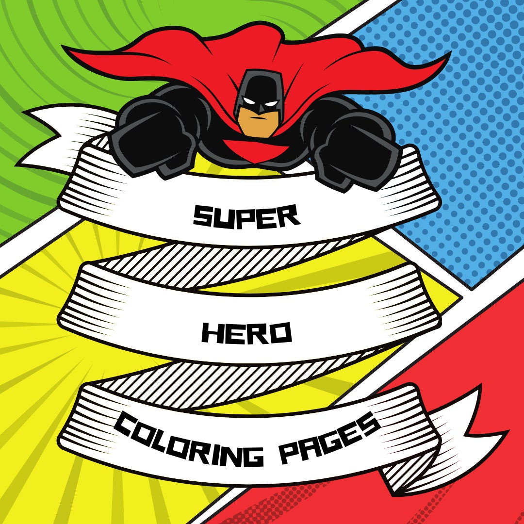 Super Hero Coloring Book - Etsy