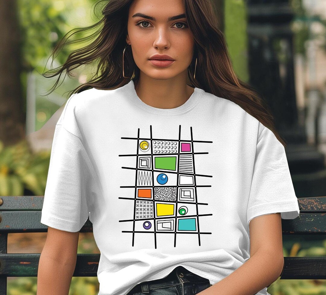 Midcentury Inspired Abstract T-shirt, Abstract Pattern T-shirt ...