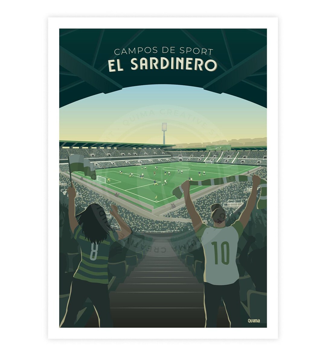 Football Poster - Racing De Santander Football Stadium, El Sardinero ...