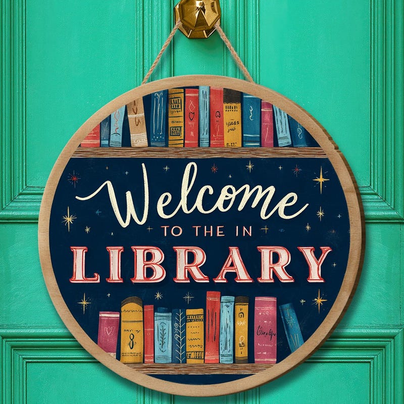 Library Sign - Etsy