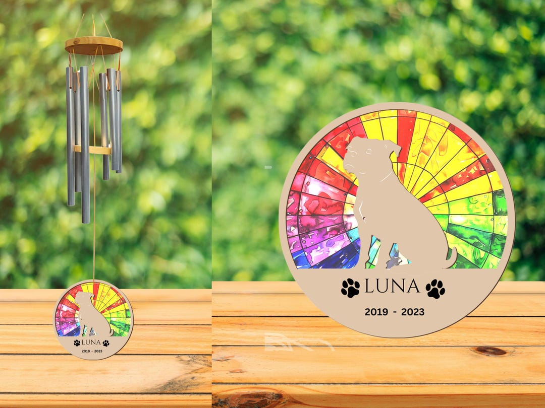 Personalized Pet Memorial Wind Chimes, Dog Memorial Gift, Dog Pet Loss ...