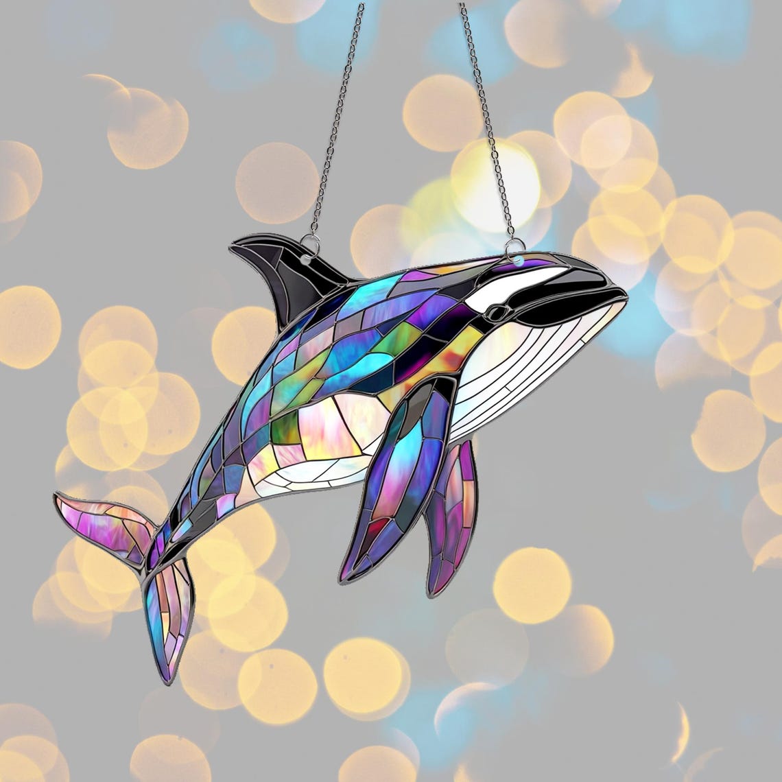 Orca Suncatcher, Orca Whale Acrylic Window Hanging, Memorial Decoration ...