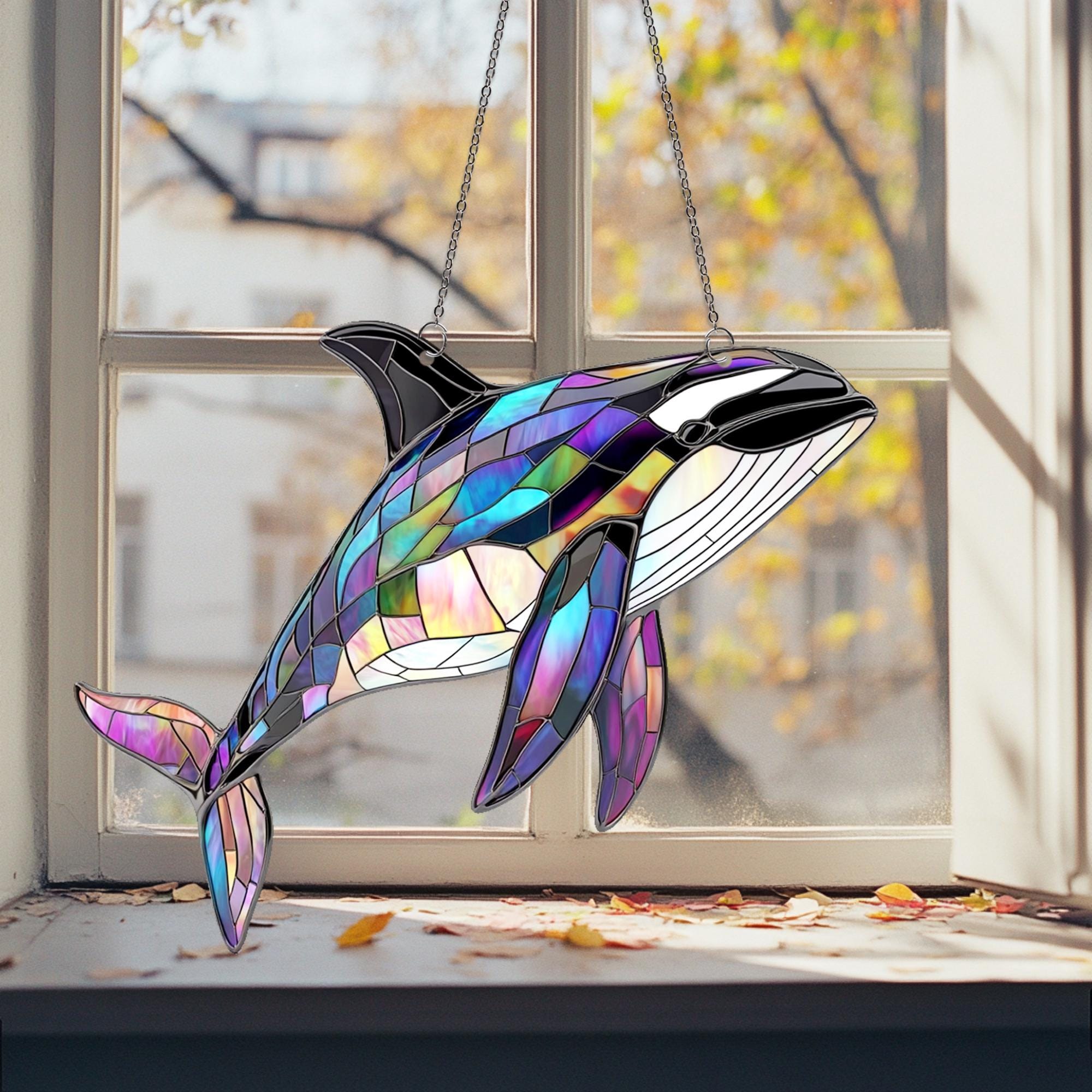 Orca Suncatcher, Orca Whale Acrylic Window Hanging, Memorial Decoration ...