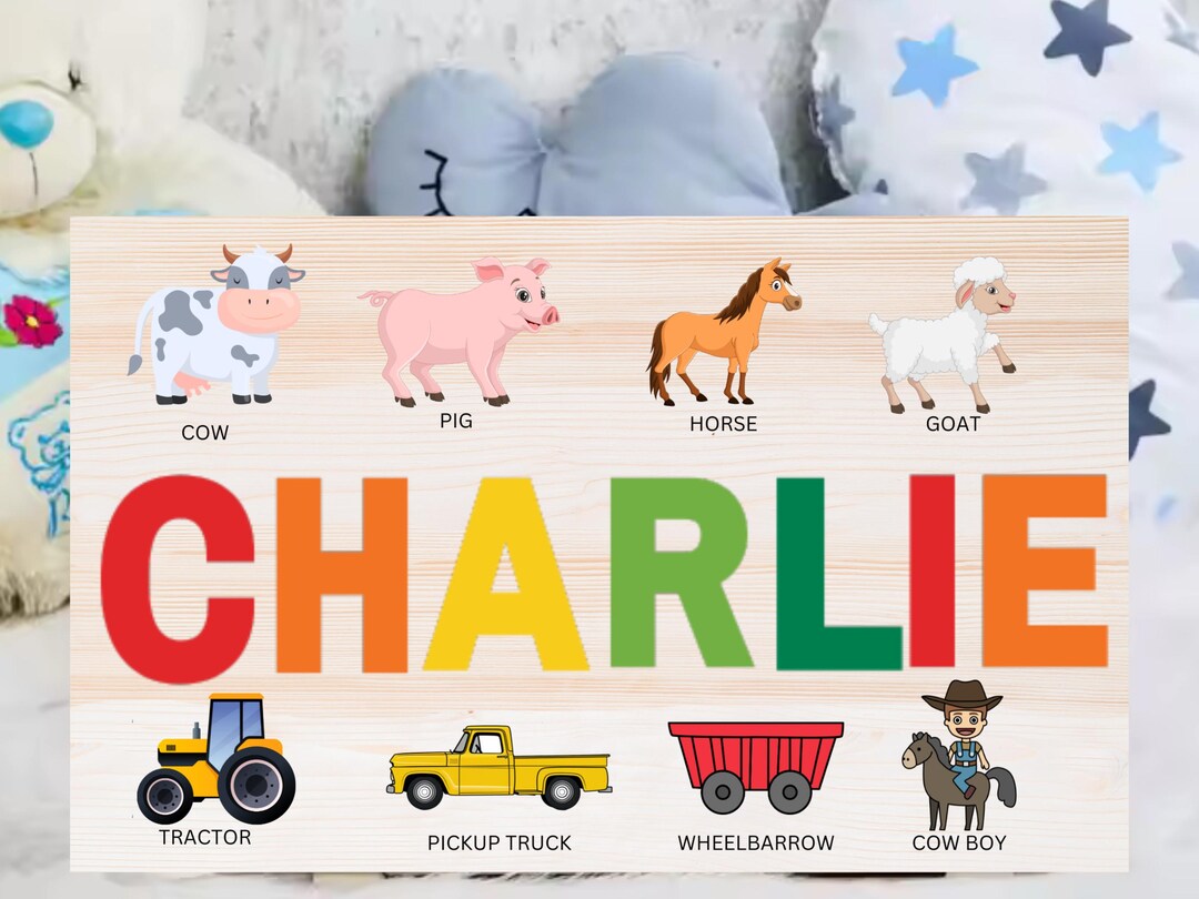 Personalized Name Puzzles for Toddlers, Farm Animal Name Puzzle ,baby ...