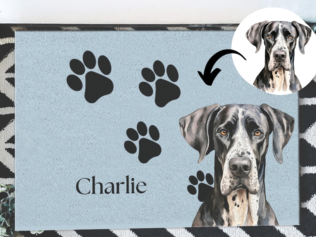 Personalized Dog Door Mats Using Pet Photo + Name, Custom Dog Breed ...