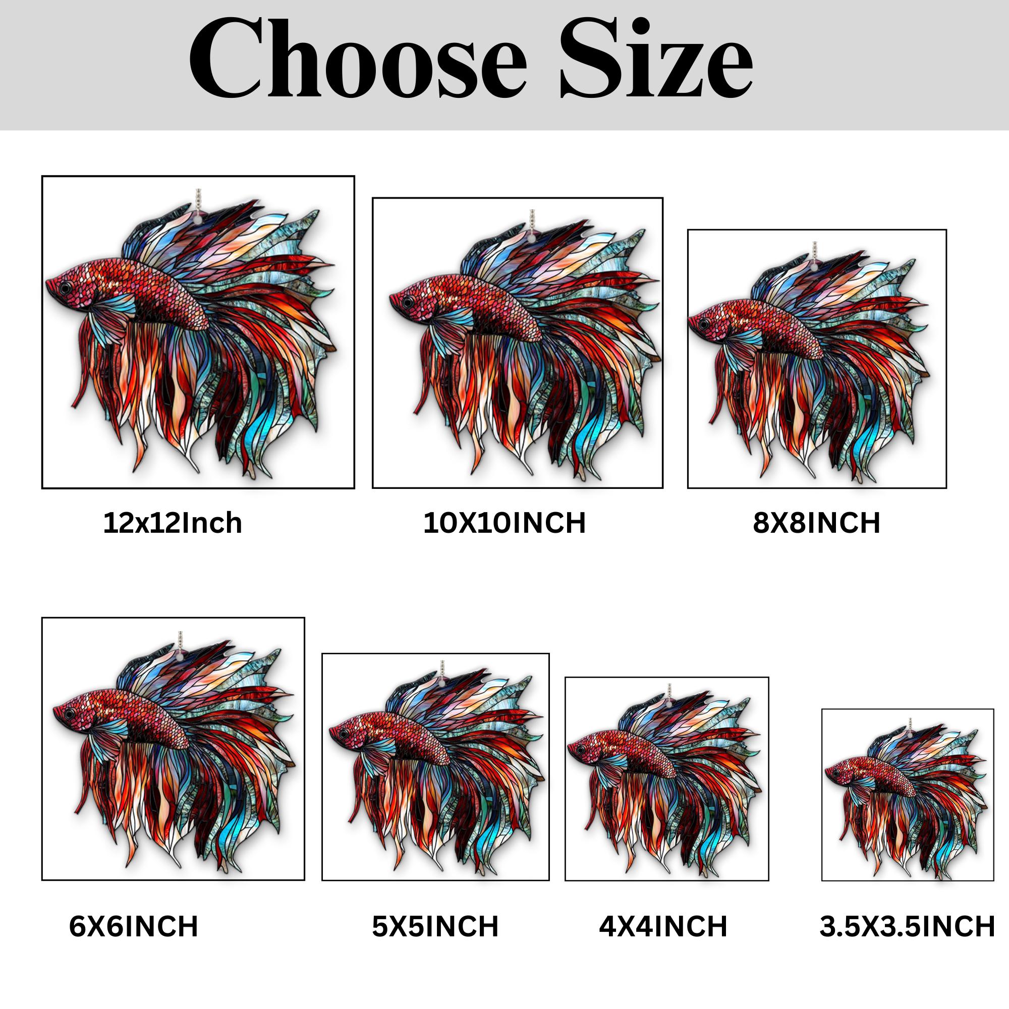 Betta Fish Acrylic Window Hanging: Colorful Ocean Decor - Etsy