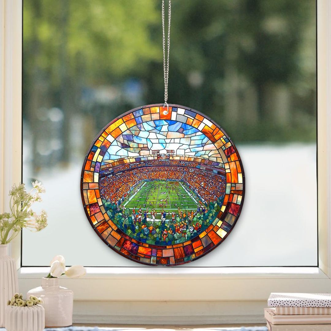 Stained Glass Effect Art of American Football Stadium Sports Lanscape ...